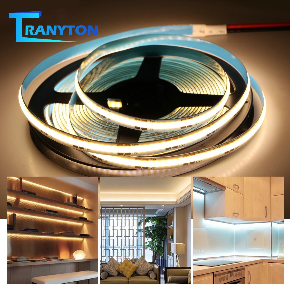 5m/lot COB LED Strip 320/m 480 LEDs/m 528led/m High Density Flexible ...
