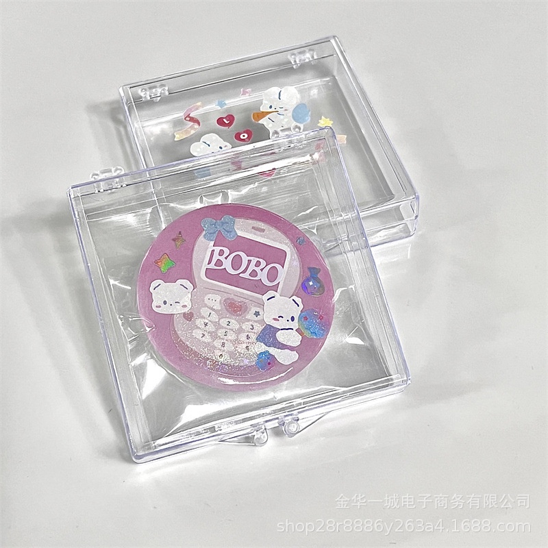 ins Transparent Acrylic Small Box Square 1 Inch Photo Cuckoo Card Disc ...