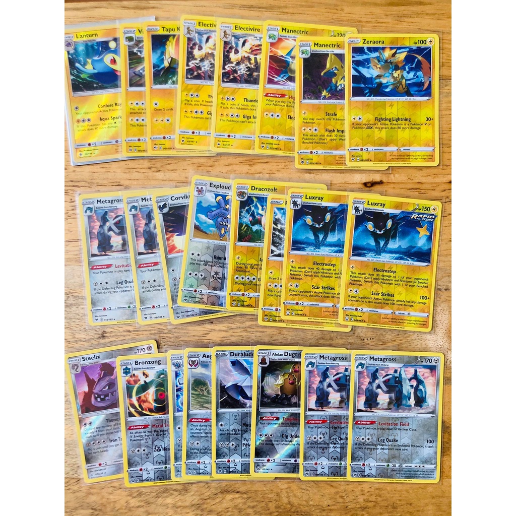 Reverse Holo Rare Electric / Lightning / Metal Pokemon Cards. Original ...