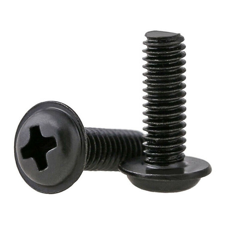 Flanged Phillips Button Head Screws Black Zinc Screw M3 M4-100pcs 30pcs ...
