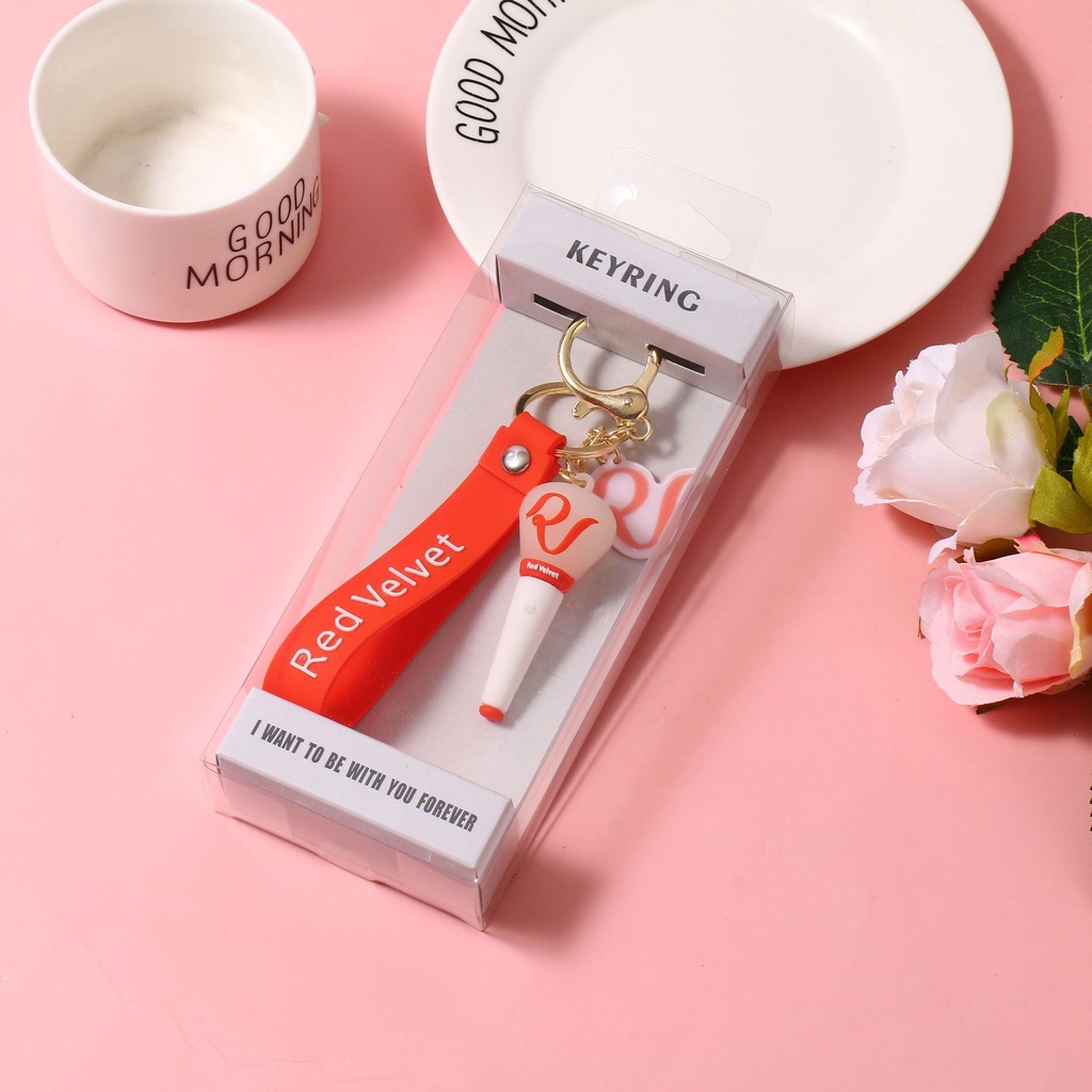Kpop Red Velvet Cheer Light Keychain Three-dimensional Soft Rubber Key ...