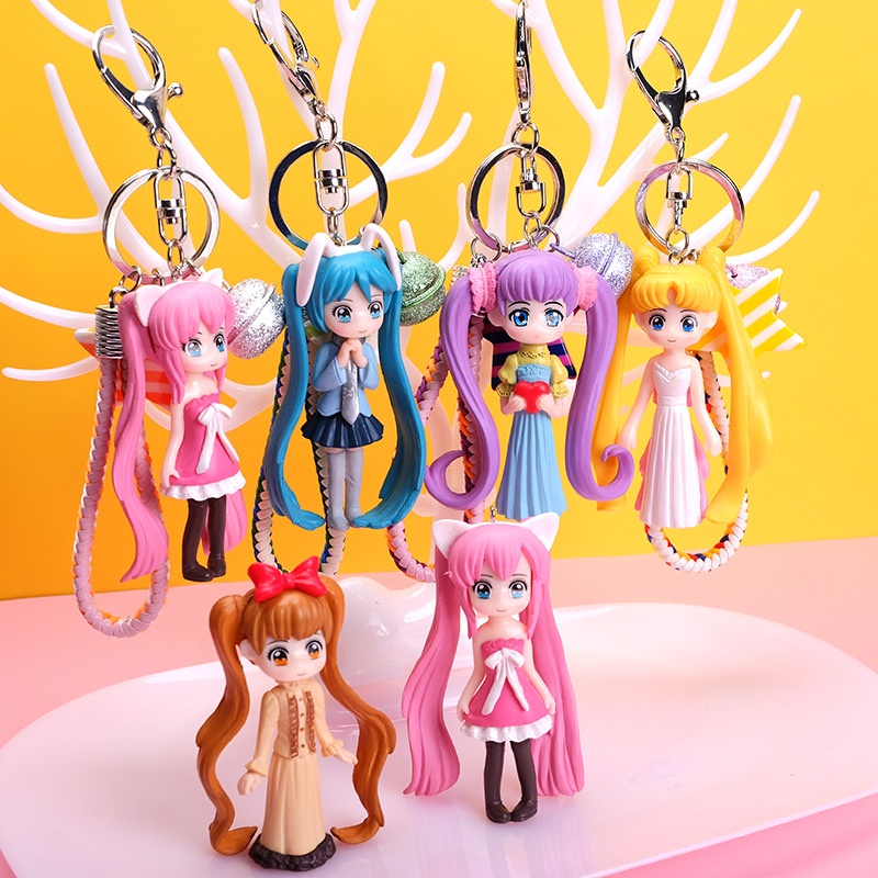 Two-Dimensional Anime Keychain Beautiful Girl Hatsune Miku | Shopee ...