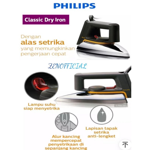 Philips ELECTRIC DRY IRON CLASSIC HD 1172/PHILIPS HD1172 IRON | Shopee ...