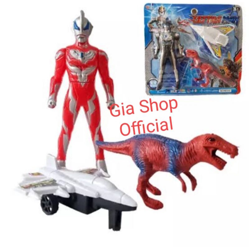 Ultraman robot Toys set Complete Ultraman And Dinosaur Airplane ...