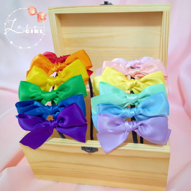 Theia Headband - Laso Girl Pastel & Rainbow Satin Ribbon Collection ...