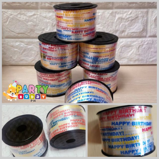 New! Happy Birthday Print Curling Ribbon (100m) PartyBuddyPH | Shopee ...