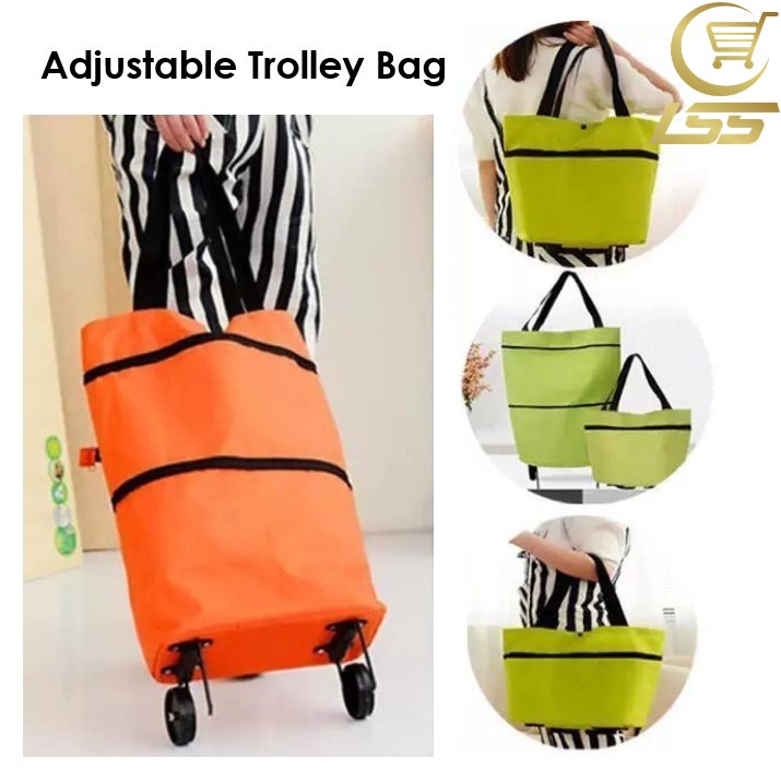 Collapsible Shopping Cart with Wheels Reusable Shopping Trolley Folding ...