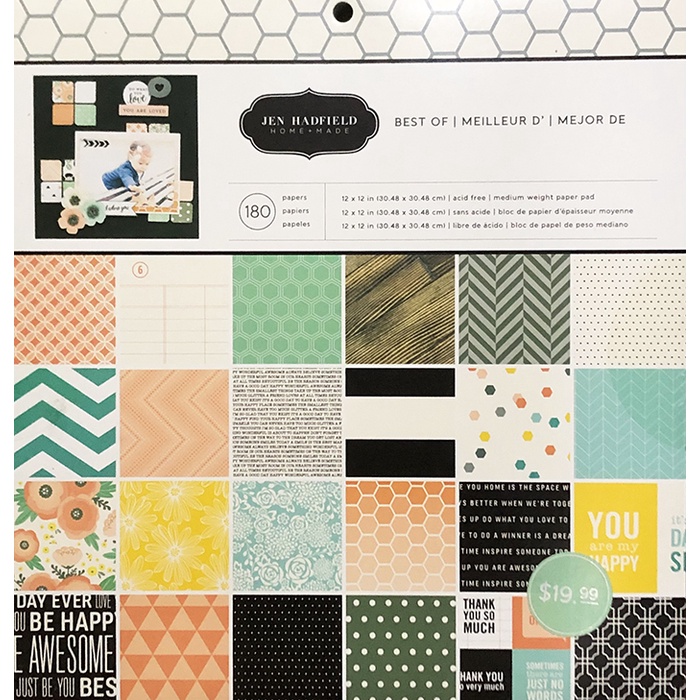 American Crafts 12x12 Paper Pad- Best of Jen Hadfield 180 sheets ...
