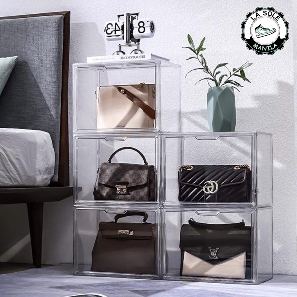 La Sole Manila Acrylic Bag Case Crystal Clear Heavy Duty Magnetic ...