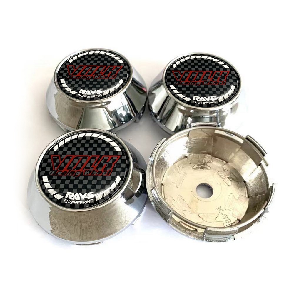 4pcs 60/64/65/68/69MM Car Wheel Center Caps Red Logo Fit for Rays Volk ...