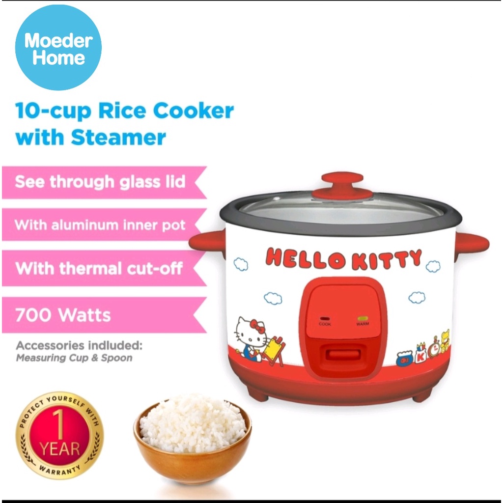 Tough Mama Hello Kitty Collection Rice Cooker with Steamer (RTRC18-1G ...