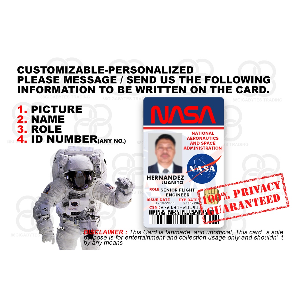 Nasa Id Card Template
