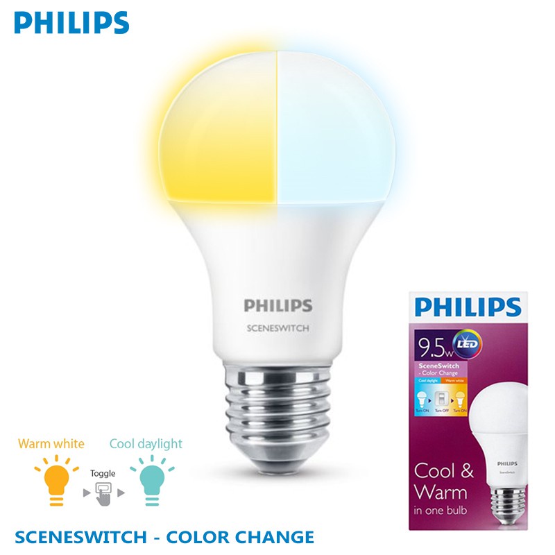 Philips Scene Switch LED Bulb 9.5W 2 in 1 E27 | Shopee Philippines
