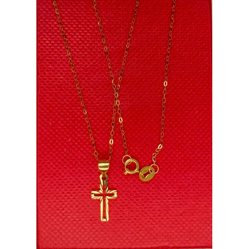 PAWNABLE 18k Saudi gold necklace adjustable chain 16"18" | Shopee ...