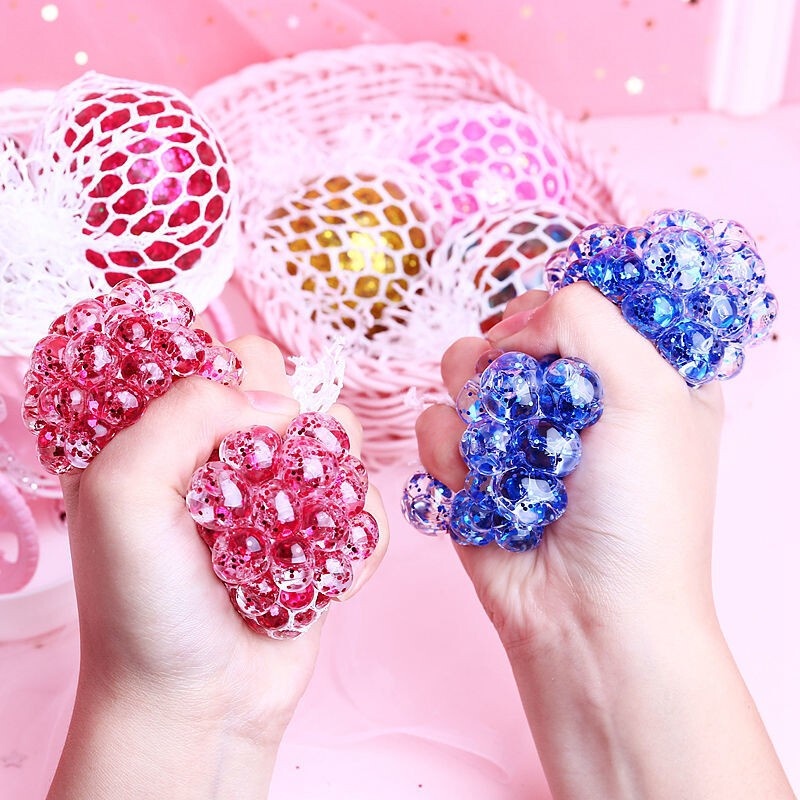 Grape Squishy Ball Toys Mesh Squeeze Ball Stress Reliever Toys Pop It ...