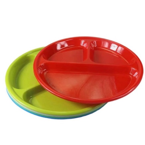 MC Mart】Unbreakable 3 Grid Plate Plastic Divider Plate,Serving Plate ...