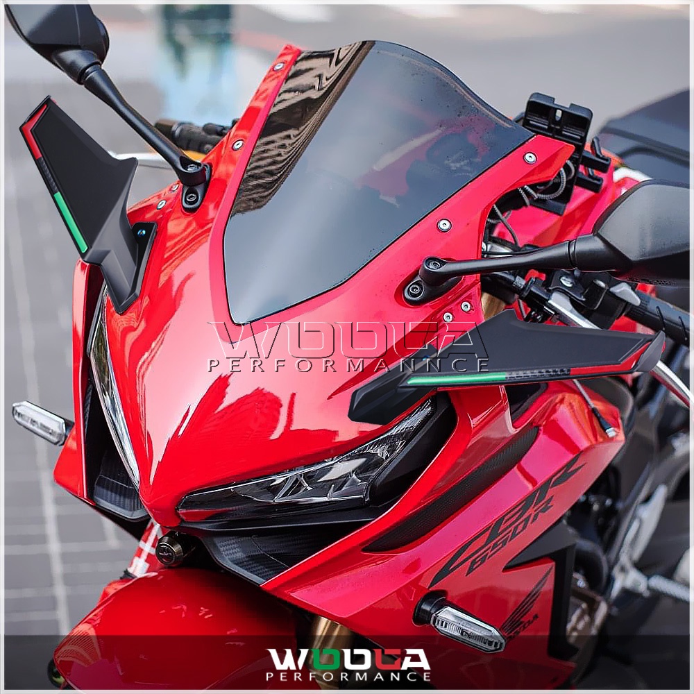 Motorcycle Universal Aero Winglets Front Fairing Racing Spoiler For YZF ...