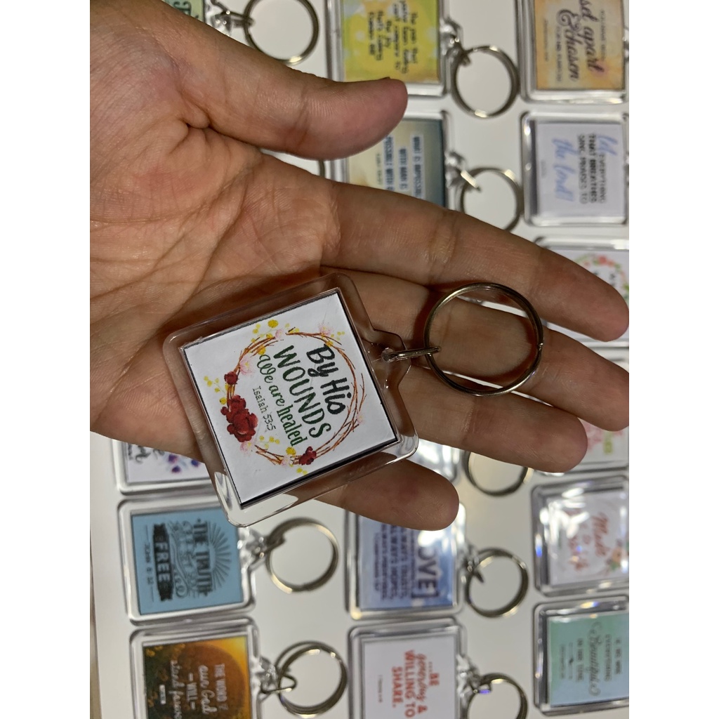 2022Square acrylic bible verse / scripture keychains | Shopee Philippines
