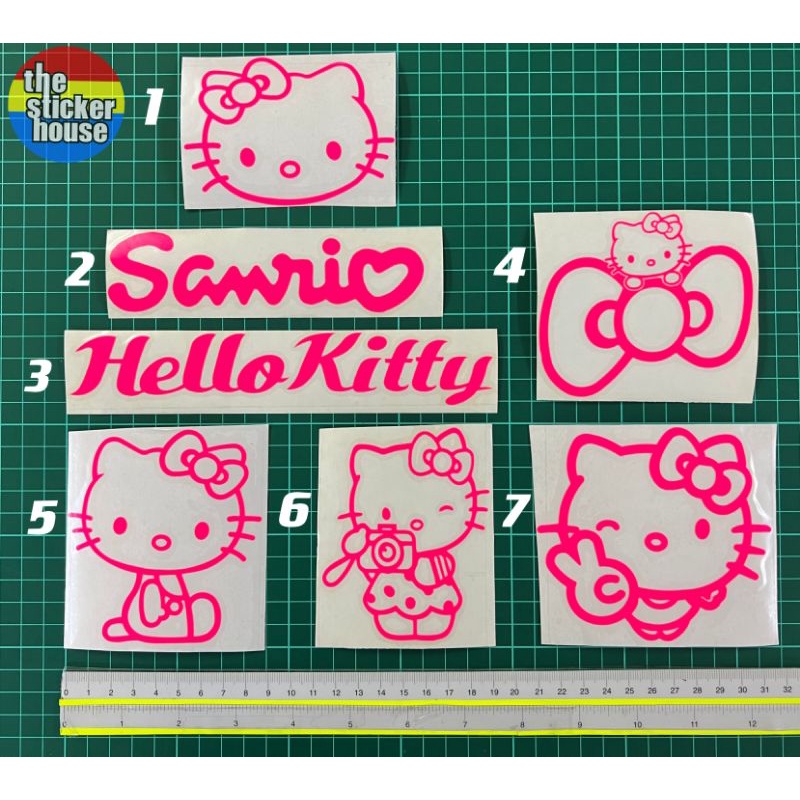 HELLO KITTY / SAMNIO / LOGO HELLO KITTY FLORESCENT PINK STICKER CUTTING ...
