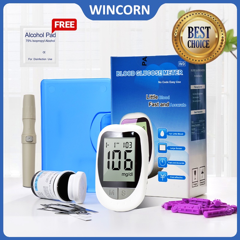 Glucometer Set Blood Sugar Monitoring Kit Blood Glucose Monitor with 25 ...