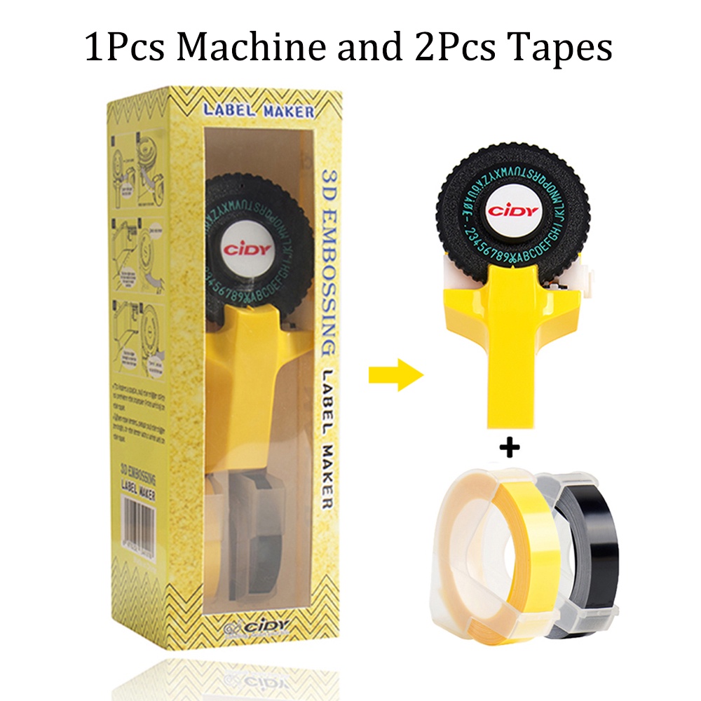 COD DIY Manual Embossing Label maker 3D 9mm embossing label tape fit ...