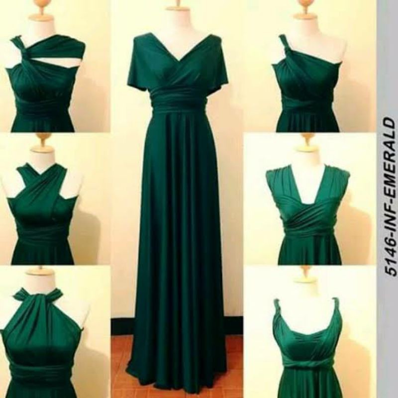 EMERALD GREEN INFINITY DRESS WITH TUBE | Shopee Philippines