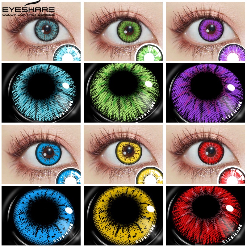 EYESHARE Cosplay Color Contacts Lenses 1Pair Colored Lens Halloween ...