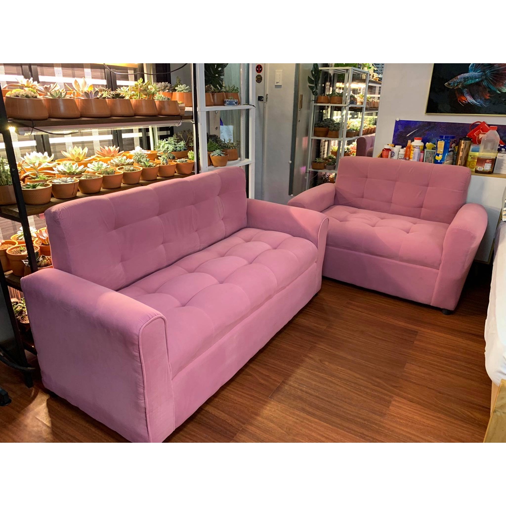 ERIKASOFA SET PINK FABRIC 2 SEATERS AND 3 SEATERS FREE DELIVERY NCR ...