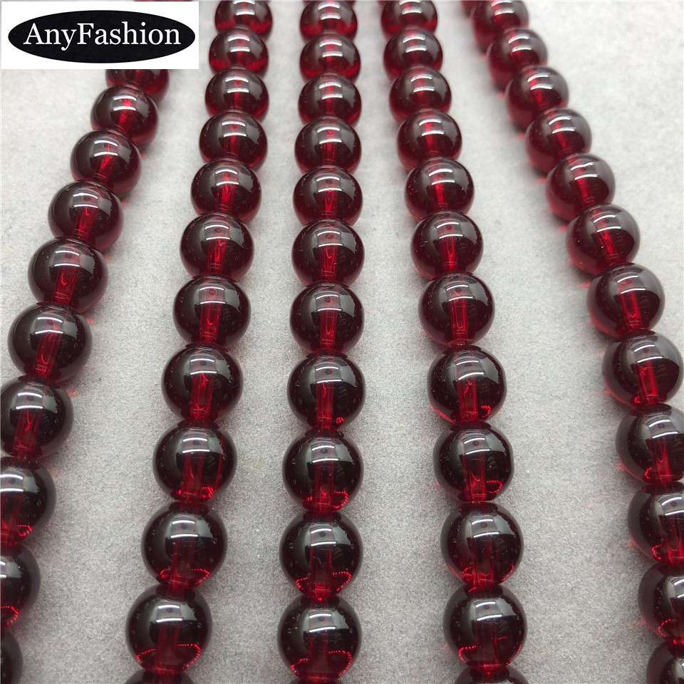 暗红色水晶 Deep Red Crystal Quartz Natural Stone Loose Bead Jewelry Lovers ...