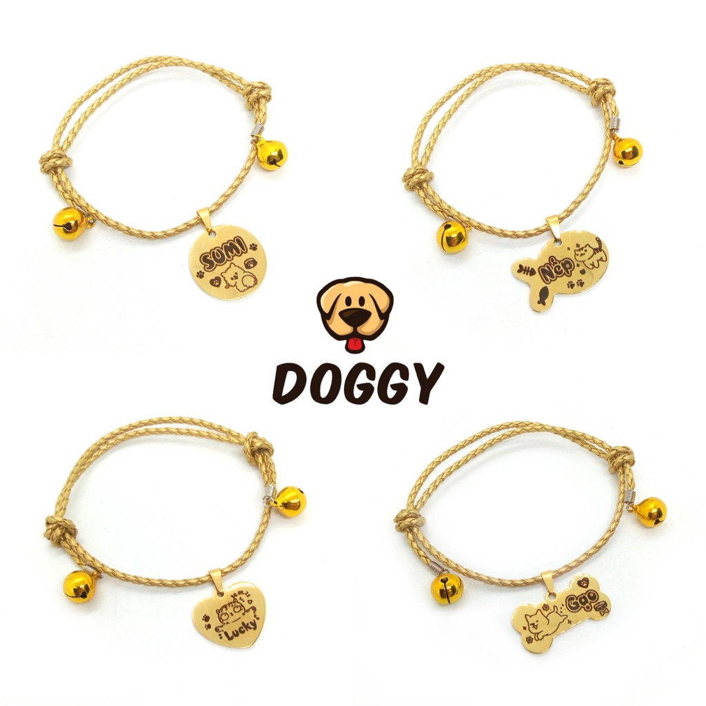 [COMBO] Name Tag + Chip String with name engraved for Dogs and Cats ...