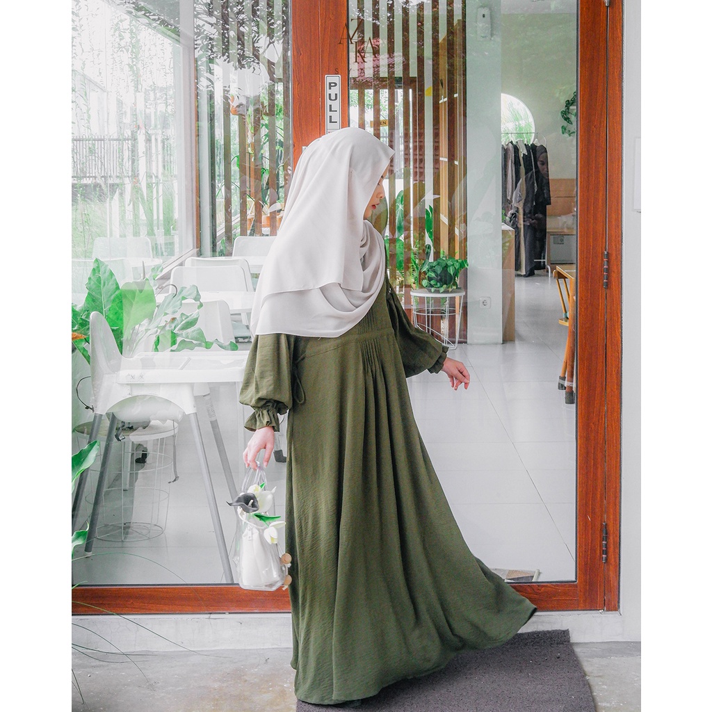 Farida army Dress | Airflow | Hand-embroidery Robe | Azka Shah | Shopee ...