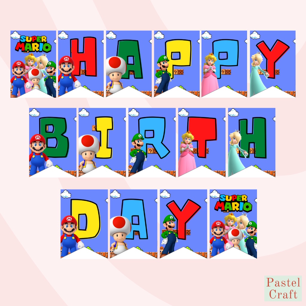 Super Mario Customized Banner (Message us before you order. Price is ...