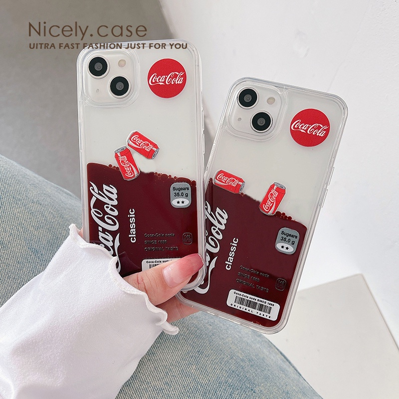 Floating Coca Cola Flowing Liquid Quicksand Phone Cases for iPhone 17 ...