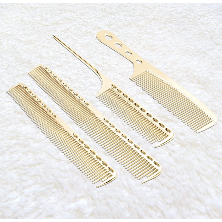 Professional Hairdresser Aluminum Comb, 4 Types Of Metal Combs, Used ...