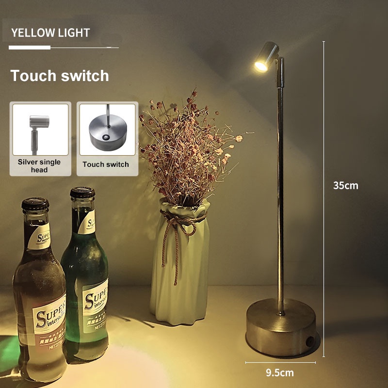 Led Rechargeable Bar Table Lamp High Pole Double Head Spotlight ...