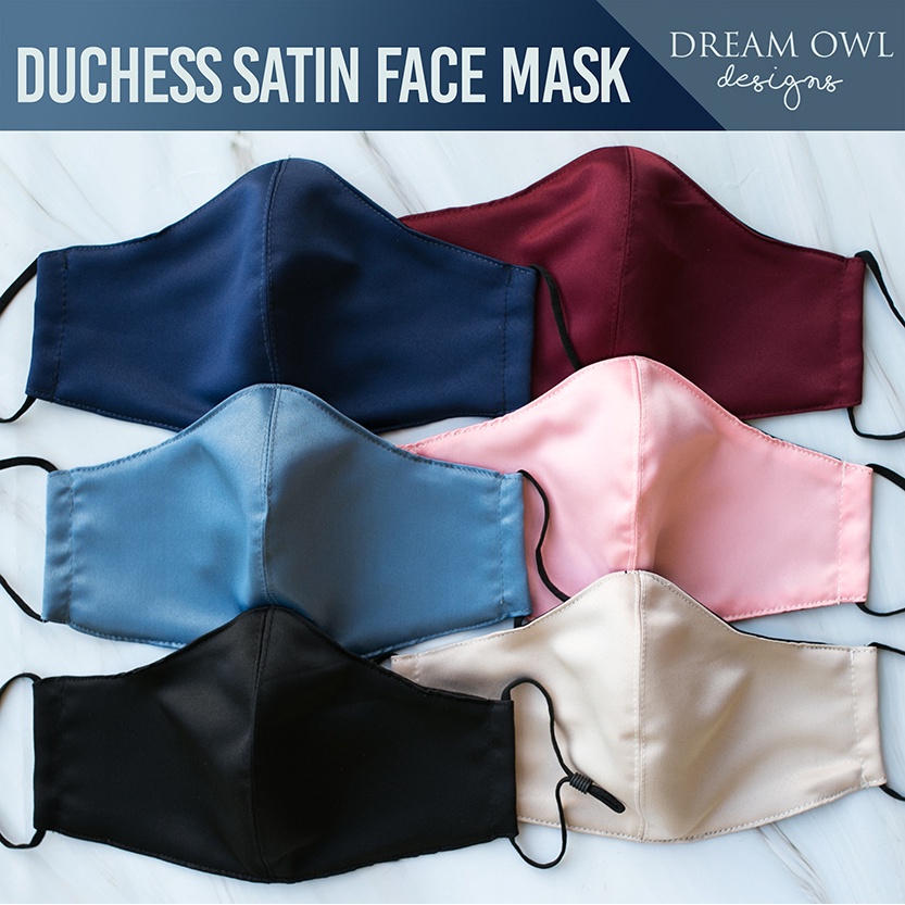 Premium Duchess Satin Face Masks _ Neoprene Lining with Filter pocket ...