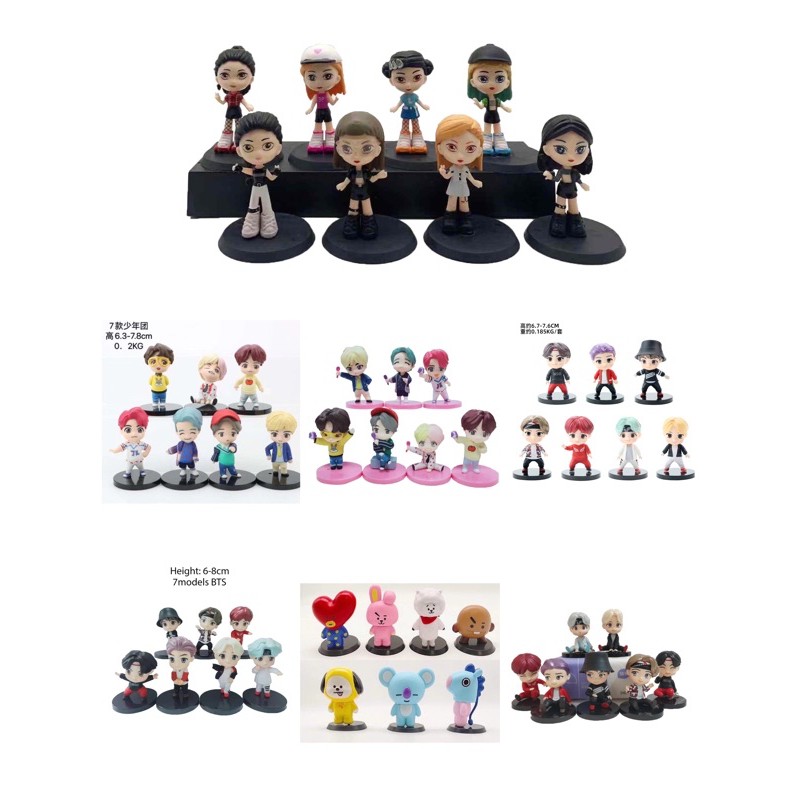 Figure black pink BT S BTS Mini Set of 7 Collection Figures | Shopee ...