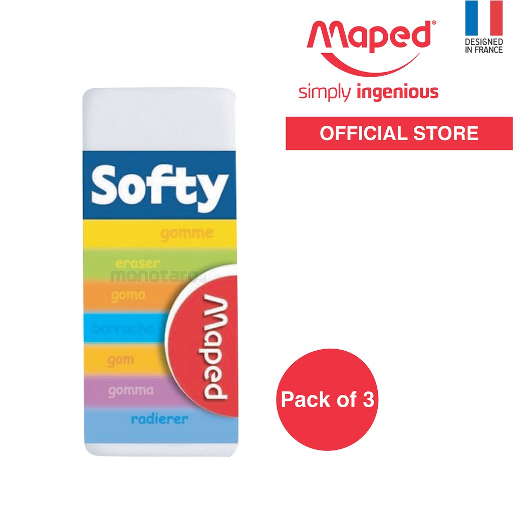 MAPED Softy Eraser | Big | Pack of 3 | 511770 | Shopee Philippines