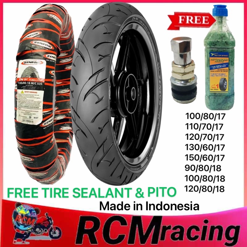 ZENEOS ZN91 MOTORCYCLE FREE TIRE SEALANT & PITO TIRE GULONG TUBELESS ...