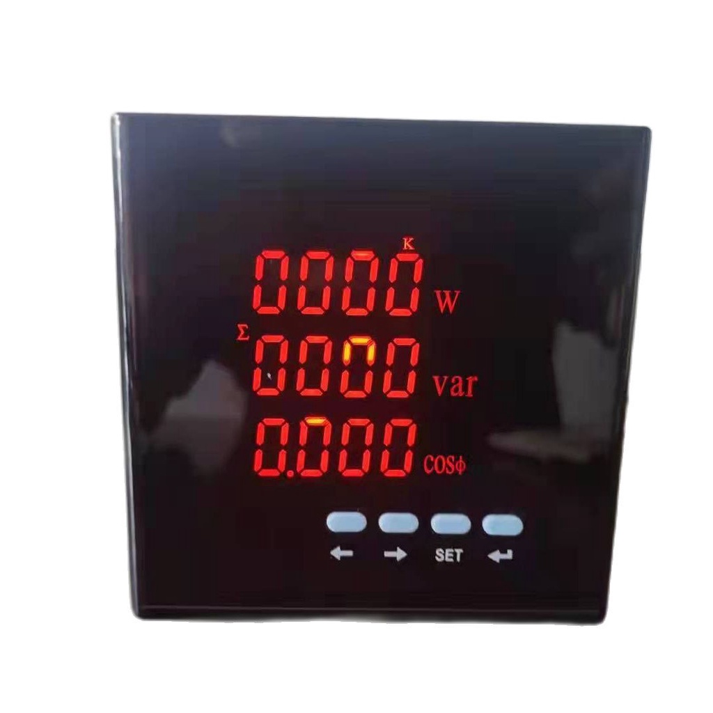 Digital Display 3 Phase Multifunction Panel Meter Analyzer A V W Kwh
