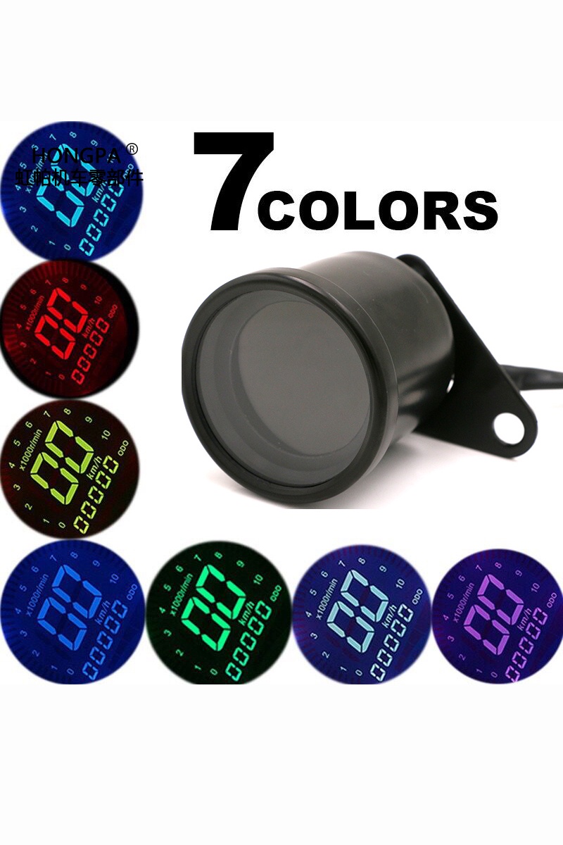 Motorcycle Speedometer Multi-function LCD Digital Odometer Tachometer ...