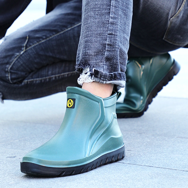 Men's Rain Boots Waterproof Shoes Outdoor No-Slips Rubber Good Quality ...