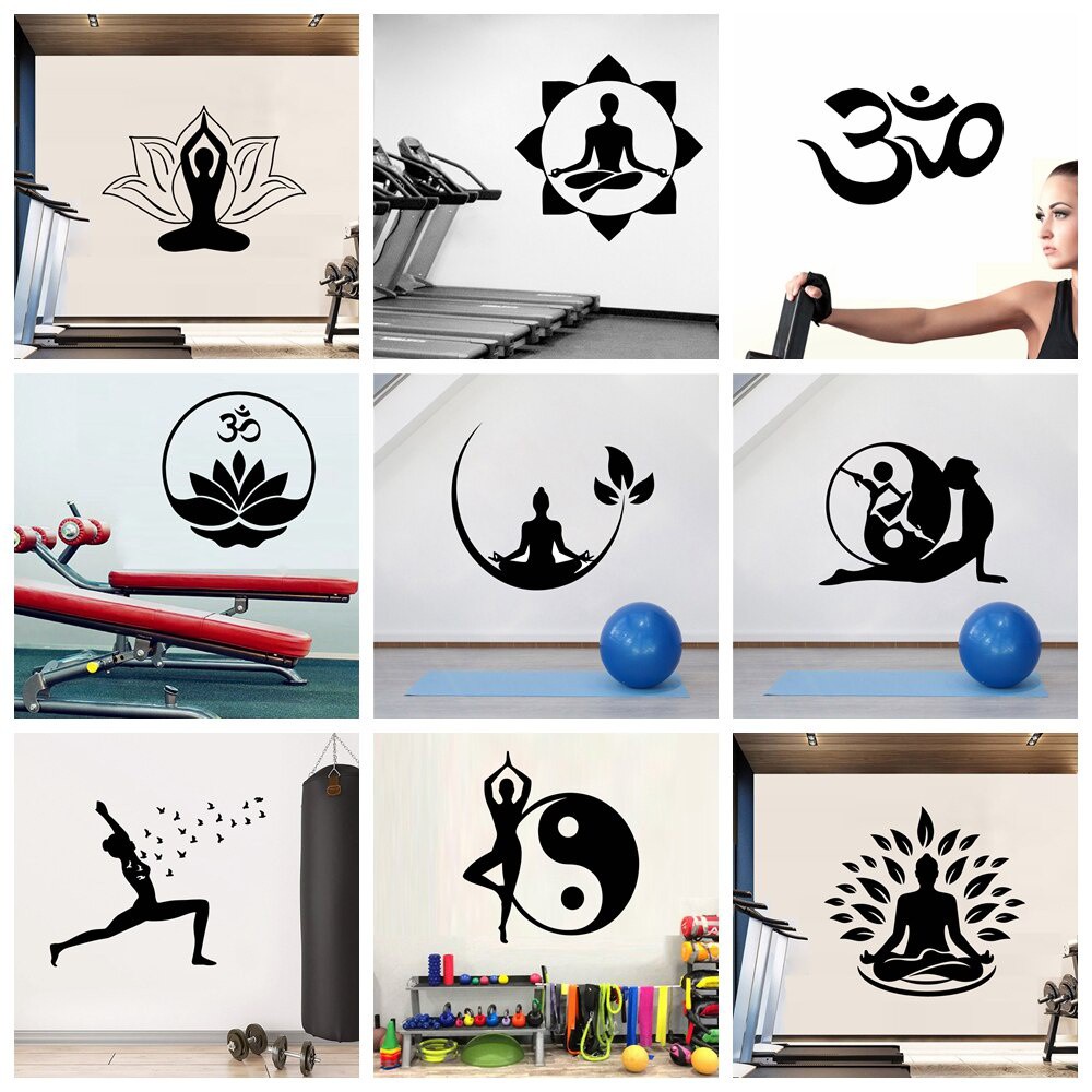 Yoga Meditation Vinyl Wall Stickers Buddhist Zen Wall Decal for bedroom ...