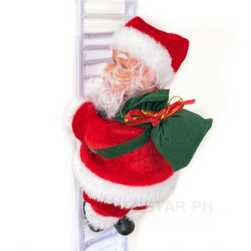 Santa Claus Climbing Ladder Doll Christmas Decoration Plush Doll Toy ...