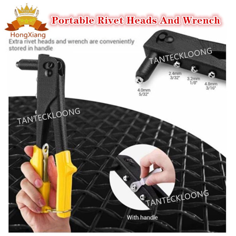 Rivet Gun and Nozzle Wrench/4 Different Nozzles Included. | Shopee ...