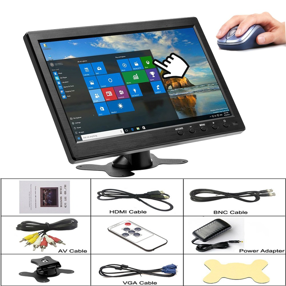 10.1 Inch LCD HD Monitor Mini TV & Computer Display Color Screen 2 ...