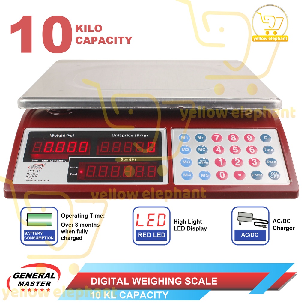 General Master Digital Weighing Scale With Price Computing Feature 10 ...