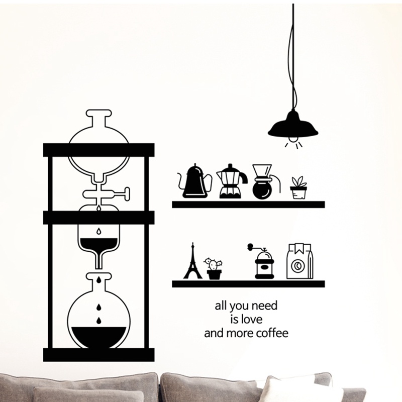 Coffee Shop Sticker Glass Decal Cafe Poster Vinyl Art Wall Decor Mural ...