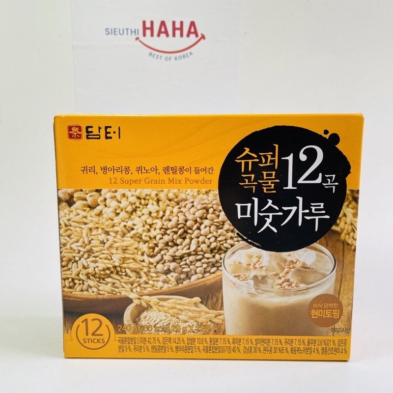 Damtuh Korean SUPER GRAIN POWDER 12 packs 240g 12 SUPER GRAIN MIX ...
