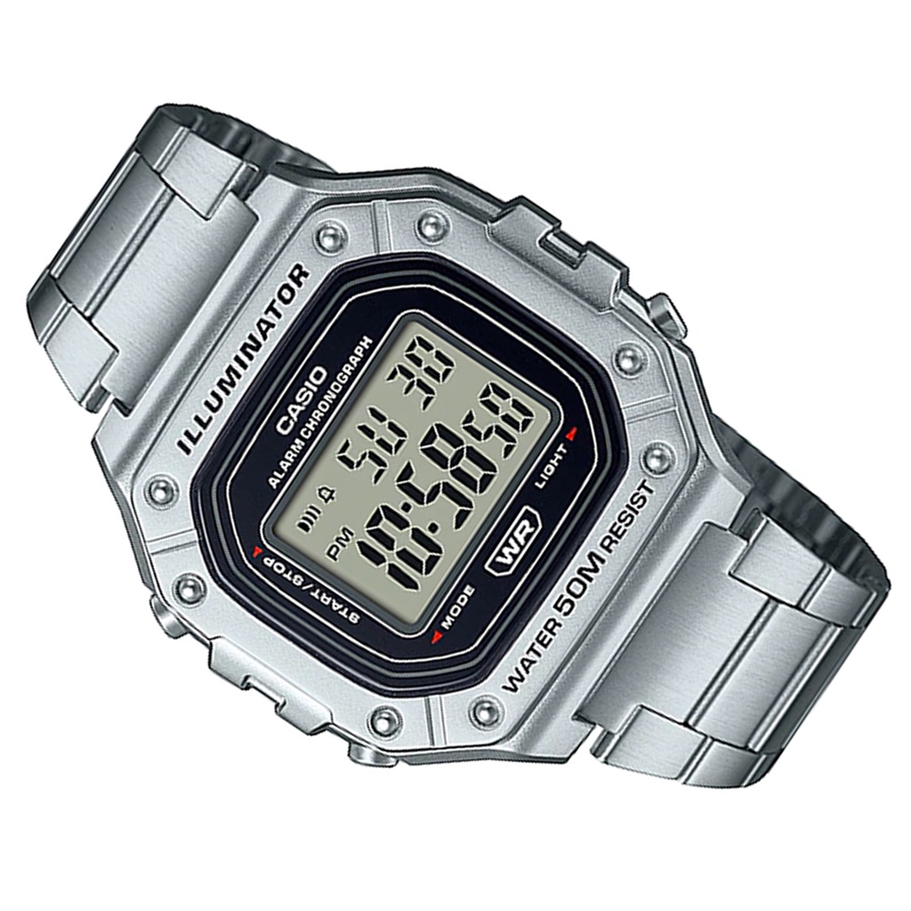 Casio W-218HD-1A Digital Stainless Steel Strap Watch | Shopee Philippines
